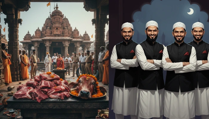 Attack on Hindu sentiments: Muslims throw beef and anti-Hindu notes ...